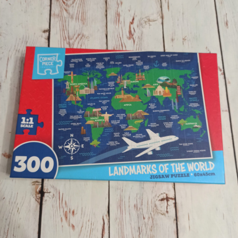 Puzzle Mapa Świata Landmarks of the World 300 elementów - 60x45 cm ...